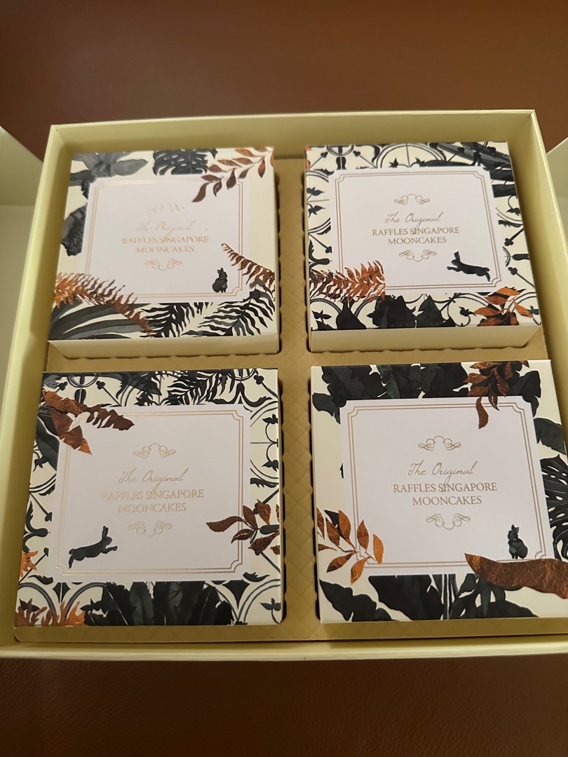 4 piece Raffles Hotel Mooncake, Food & Drinks, Local Eats on Carousell