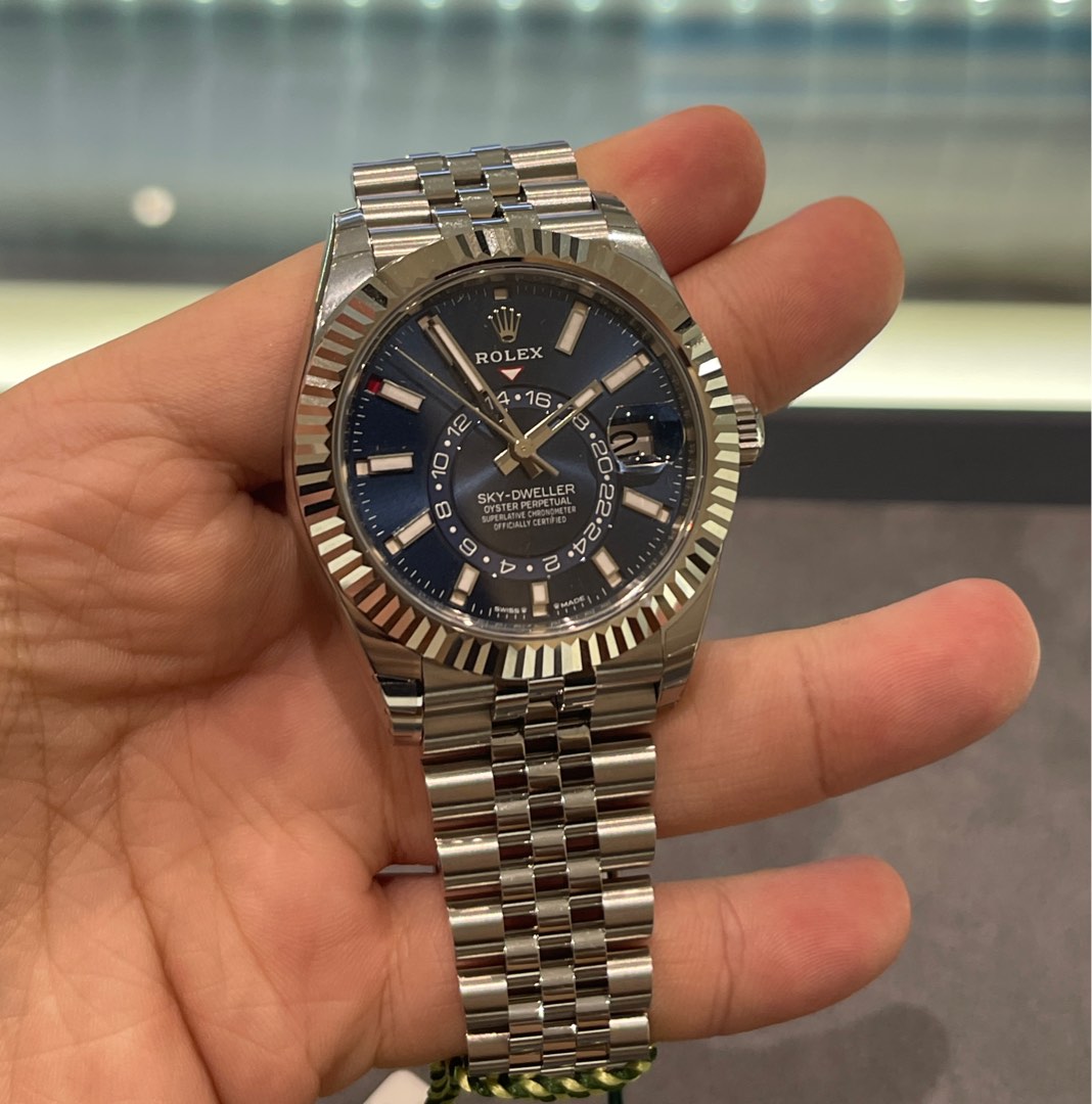 Rolex Full Factory Stickers Sky Dweller 336934 Jubilee Bracelet Blue ...
