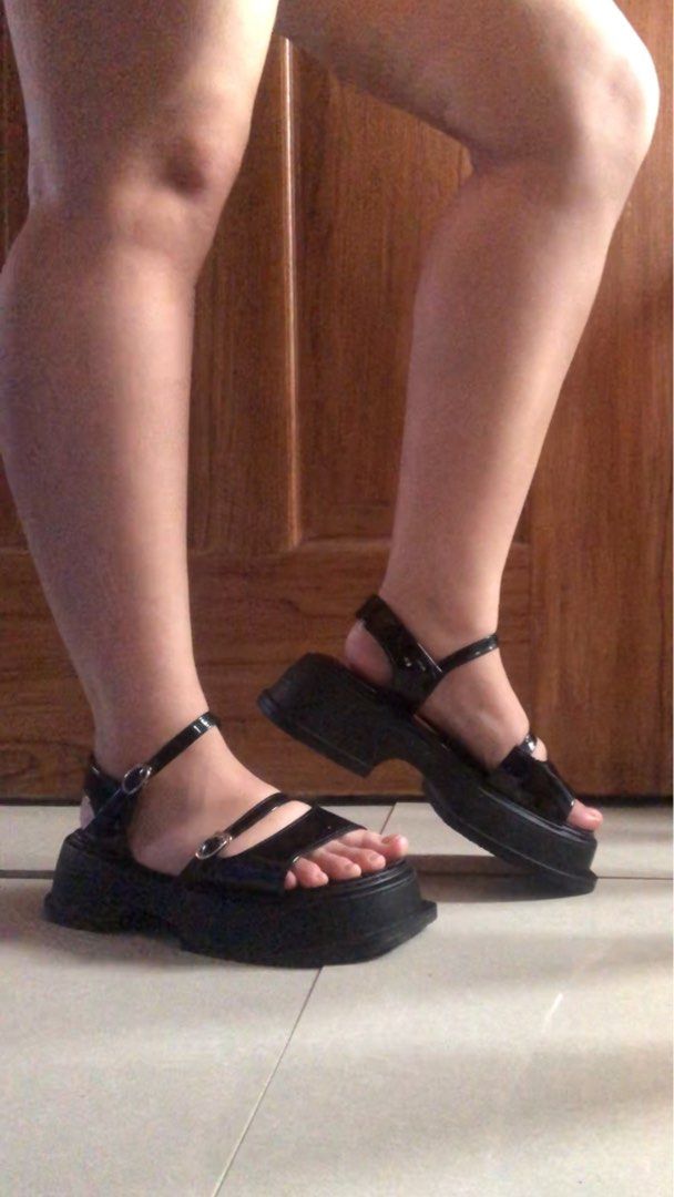 RUSH Bratz Sandals Black Thick Wedge Chunky Platform Sandals y2k, Women ...