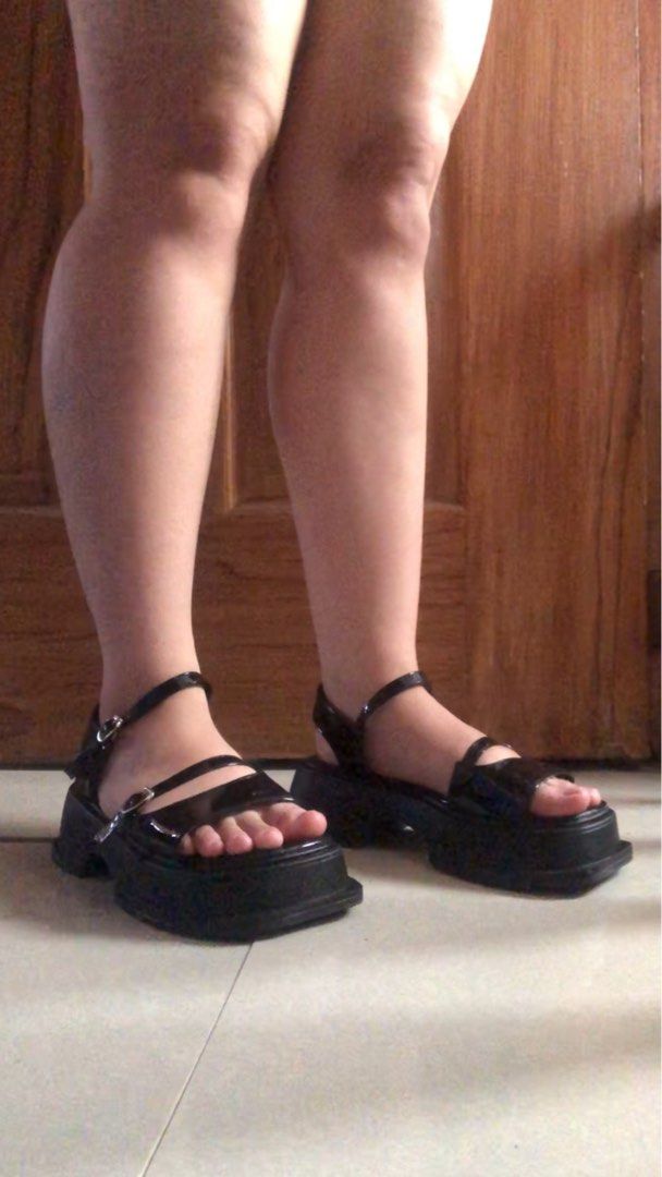 RUSH Bratz Sandals Black Thick Wedge Chunky Platform Sandals y2k, Women ...