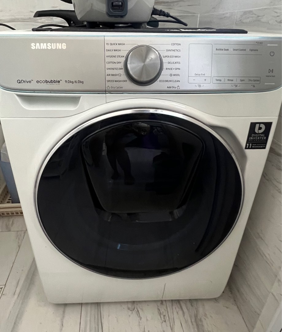 Samsung 9kg/6kg Washer & Dryer addwash front load washing machine, TV ...