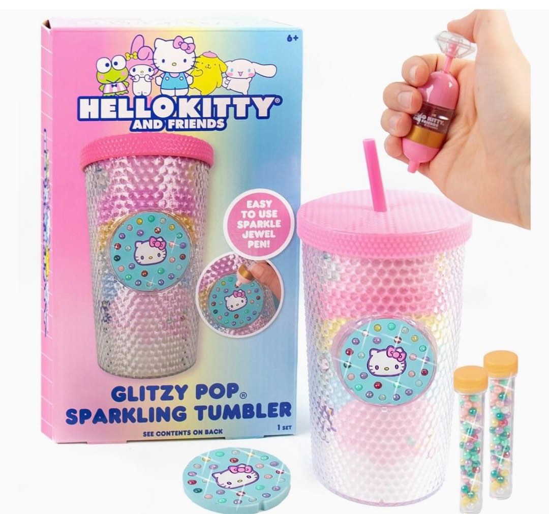Sanrio Hello Kitty and Friends Glitzy Pop Sparkling Tumbler, Furniture & Home Living ...