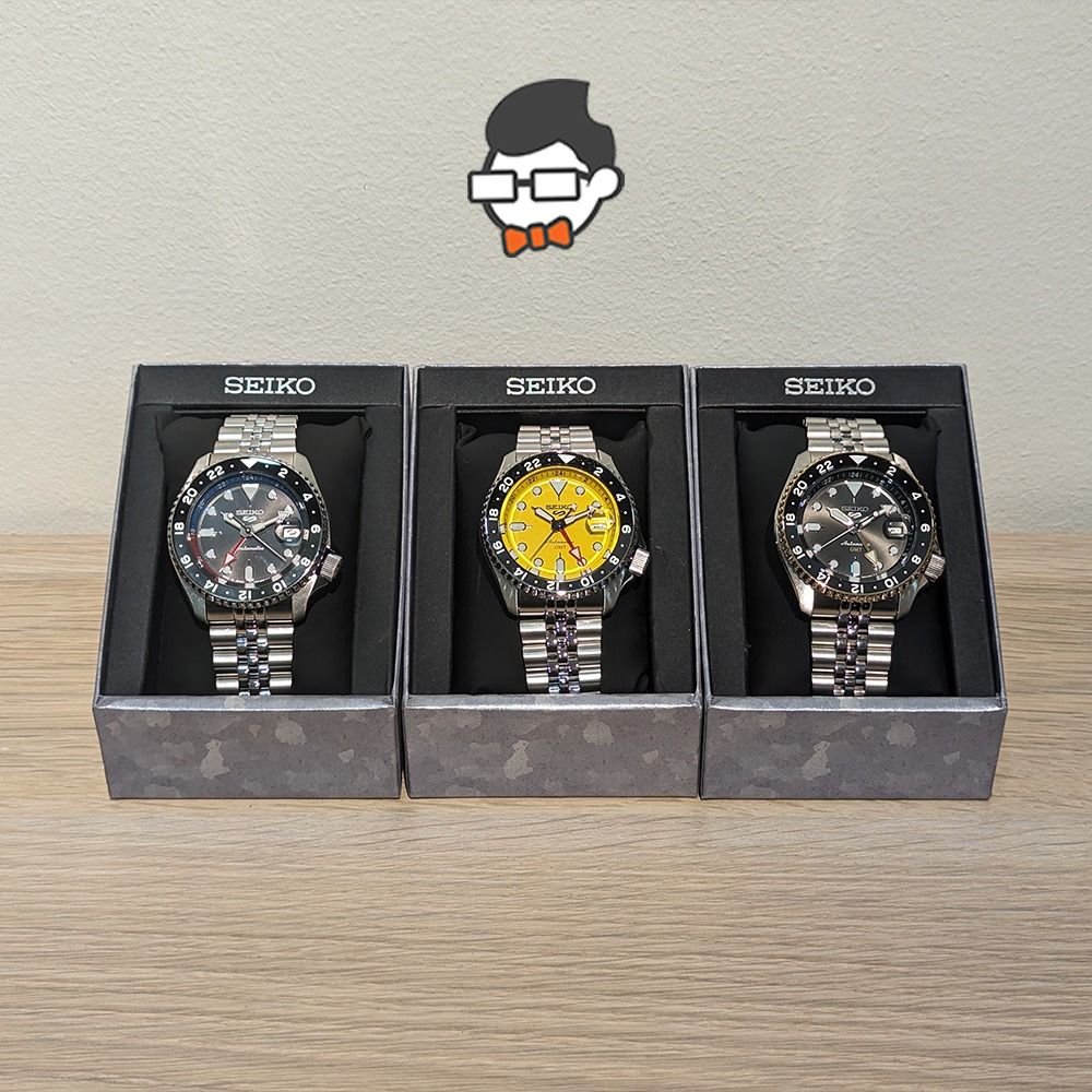 Seiko 5 Sports GMT U.S. Special Creation Yellow Charcoal SSK017 SSK019 ...