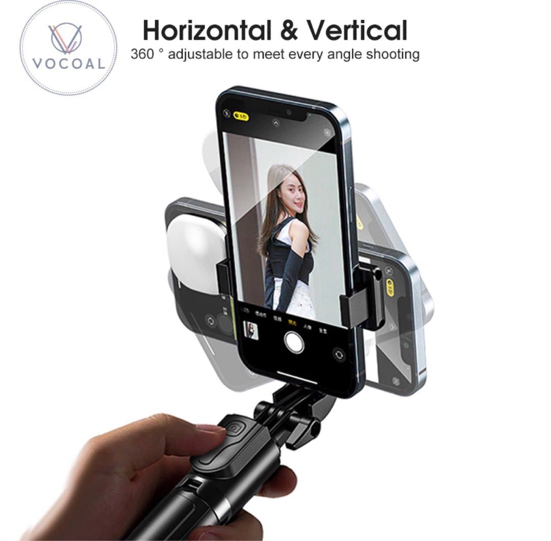 Mini Selfie handphone Stick with Light, Mobile Phones & Gadgets, Mobile ...