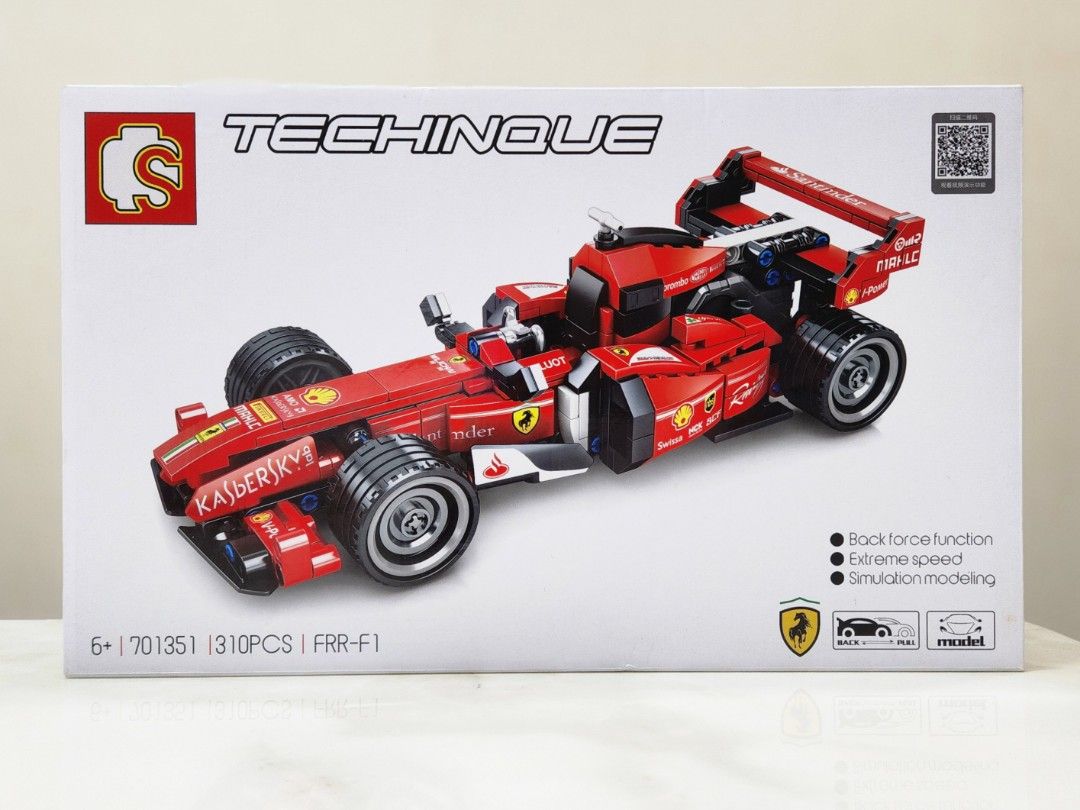 SEMBO 310 Pieces Ferrari FRR-F1 Formula Car Pull Back Edition Technic ...