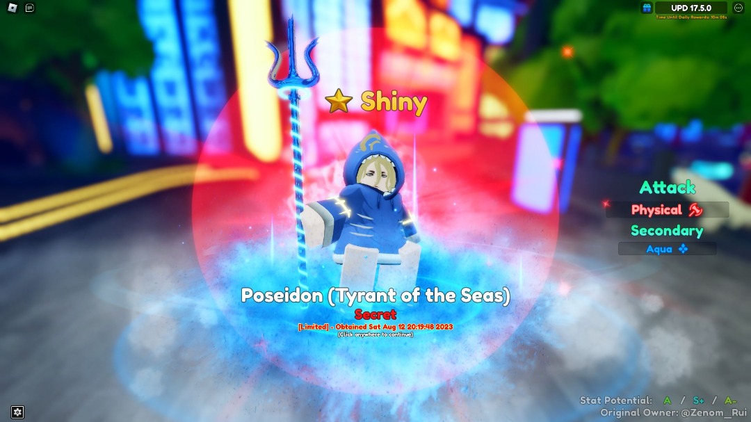 Shiny Poseidon Anime Adventures (AA), Video Gaming, Gaming Accessories ...