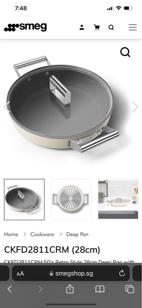 SMEG deep pan, Furniture & Home Living, Kitchenware & Tableware ...