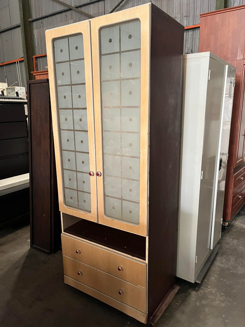 Tall Almari Baju 2 Door Wardrobe Cupboard, Furniture & Home Living ...