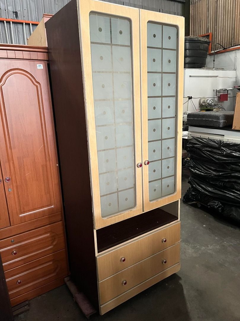 Tall Almari Baju 2 Door Wardrobe Cupboard, Furniture & Home Living ...