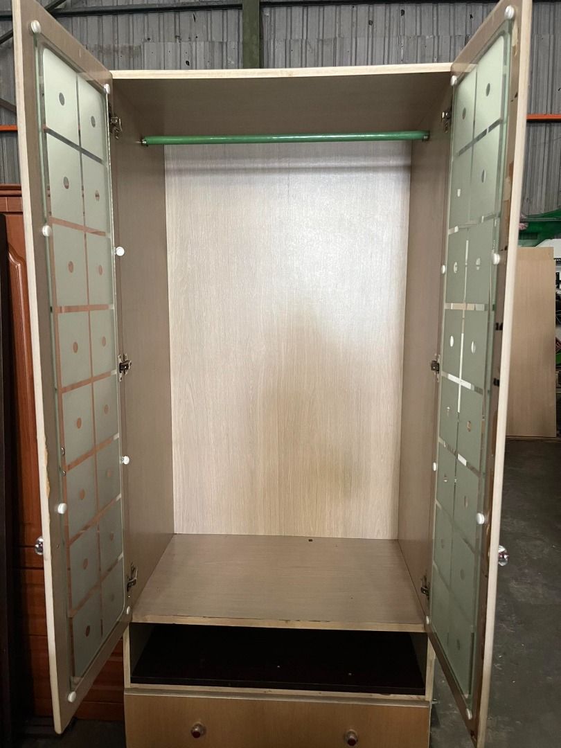 Tall Almari Baju 2 Door Wardrobe Cupboard, Furniture & Home Living ...