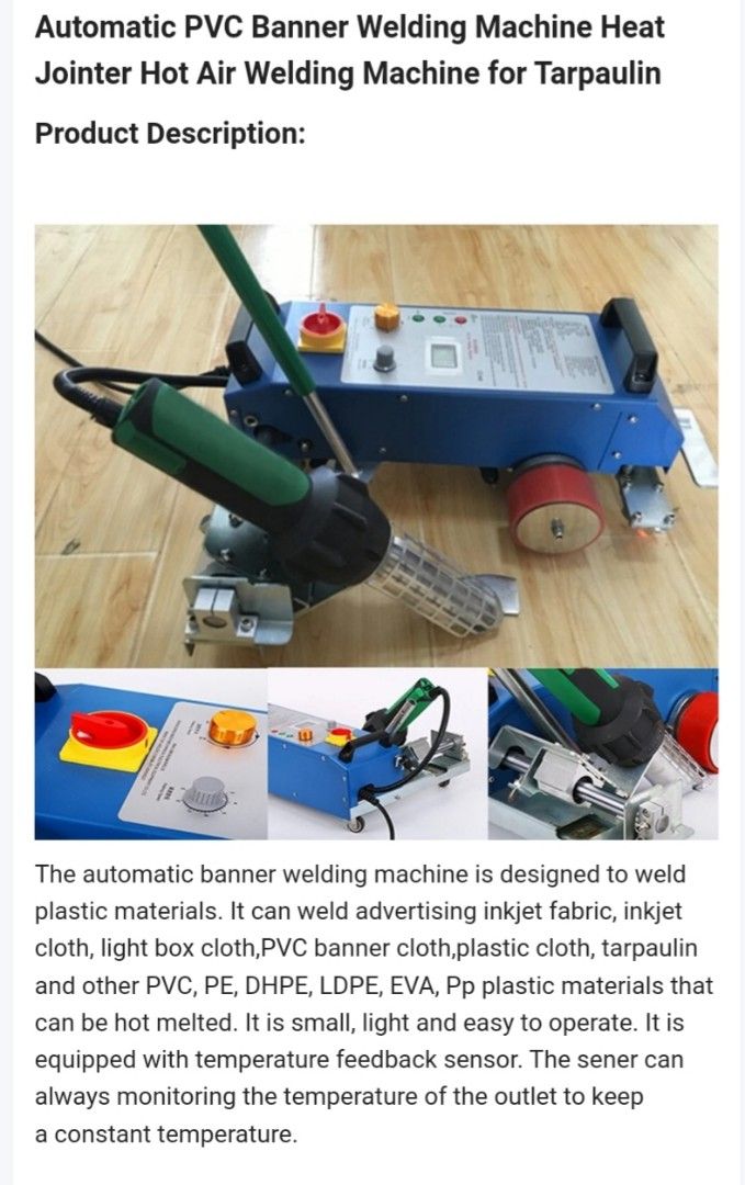 Tarpaulin Seaming MACHINE MACHINES PVC CANVAS banner sheet WELDING ...