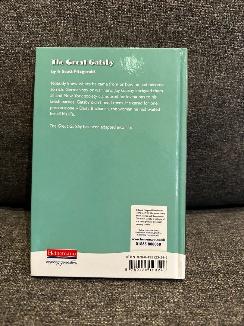 The Great Gatsby F.Scott Fitzgerald Heinemann, 興趣及遊戲, 書本 & 文具, 小說 & 故事書 ...