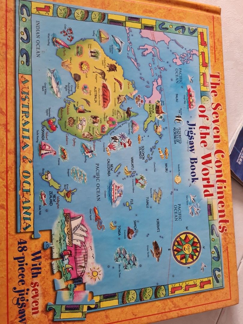 The seven continents of the world jigsaw book, Hobbies & Toys, Books ...