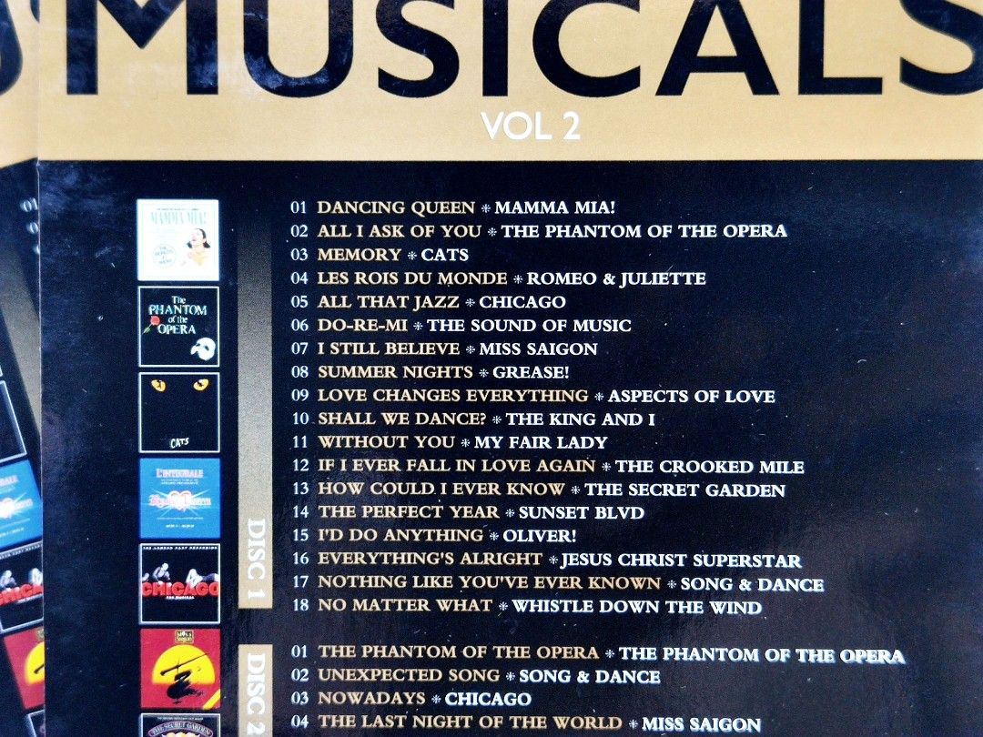 The Very Best of Musicals Vol 2 music CD Mamma Mia Phantom Opera Grease, Hobbies & Toys, Music ...