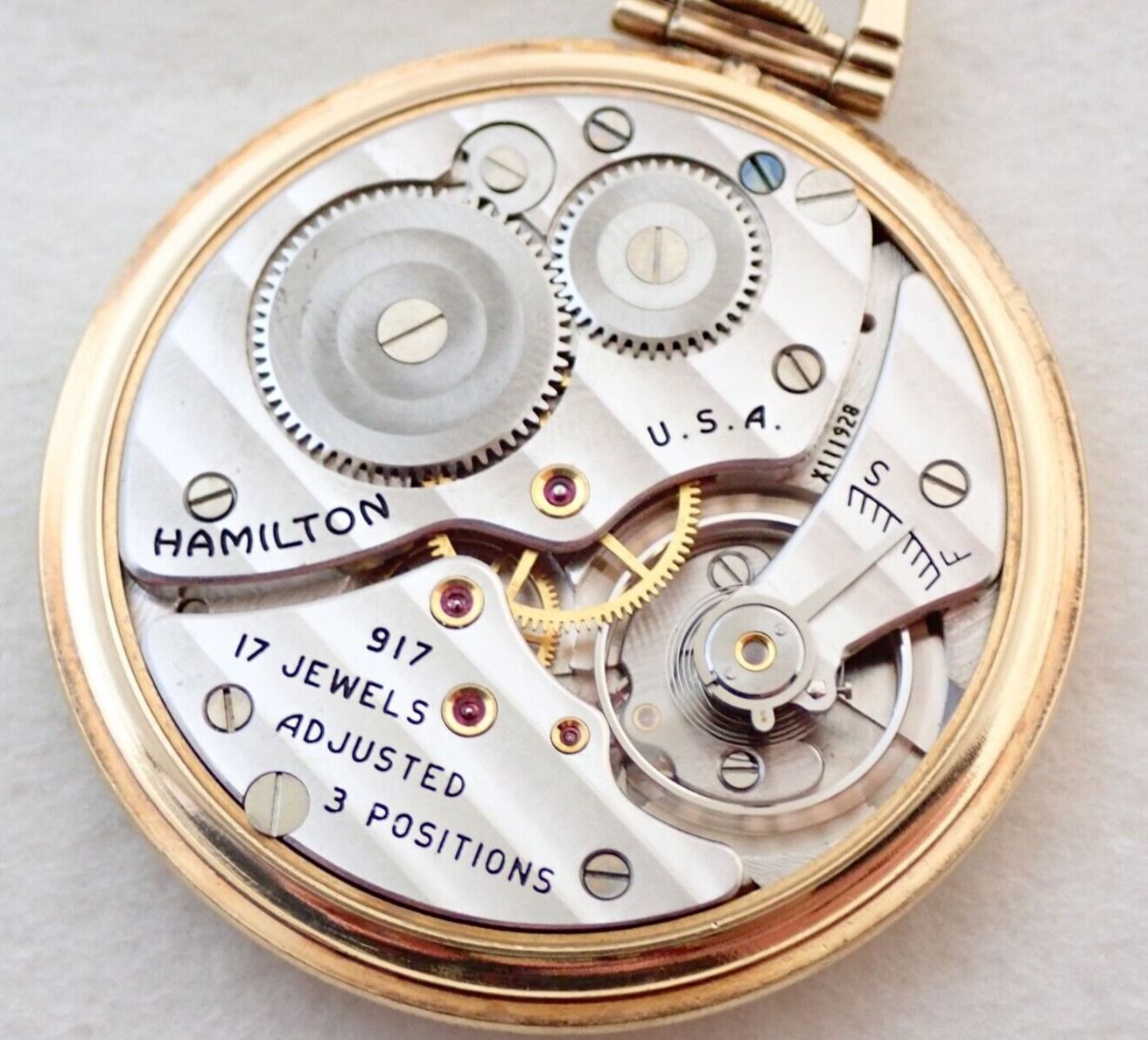 Vintage 10s Hamilton 17 Jewel Grade 917, 10k Gold Filled Pocket Watch ...