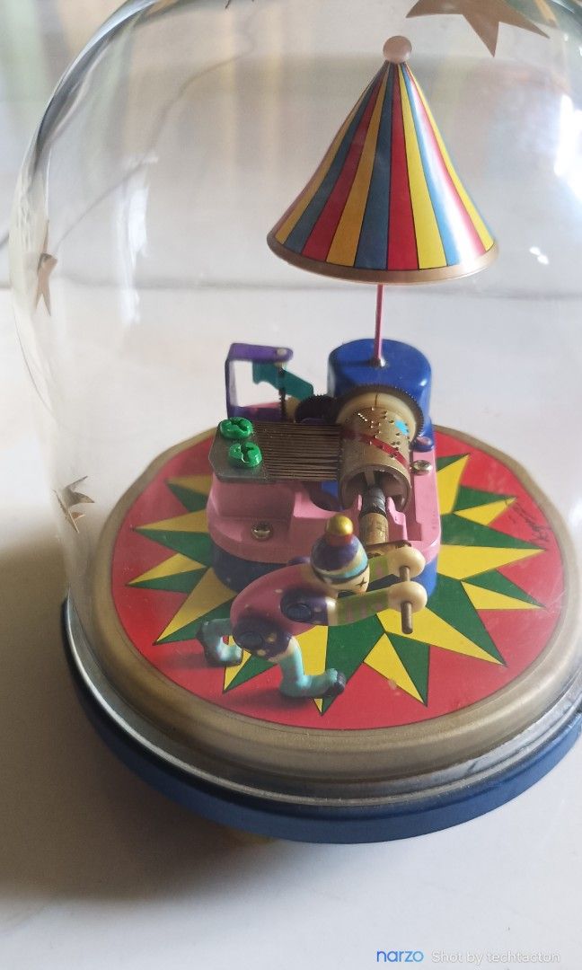 Vintage Sankyo Murai Koji Limelight Music Box Hand Crank Clown Circus ...