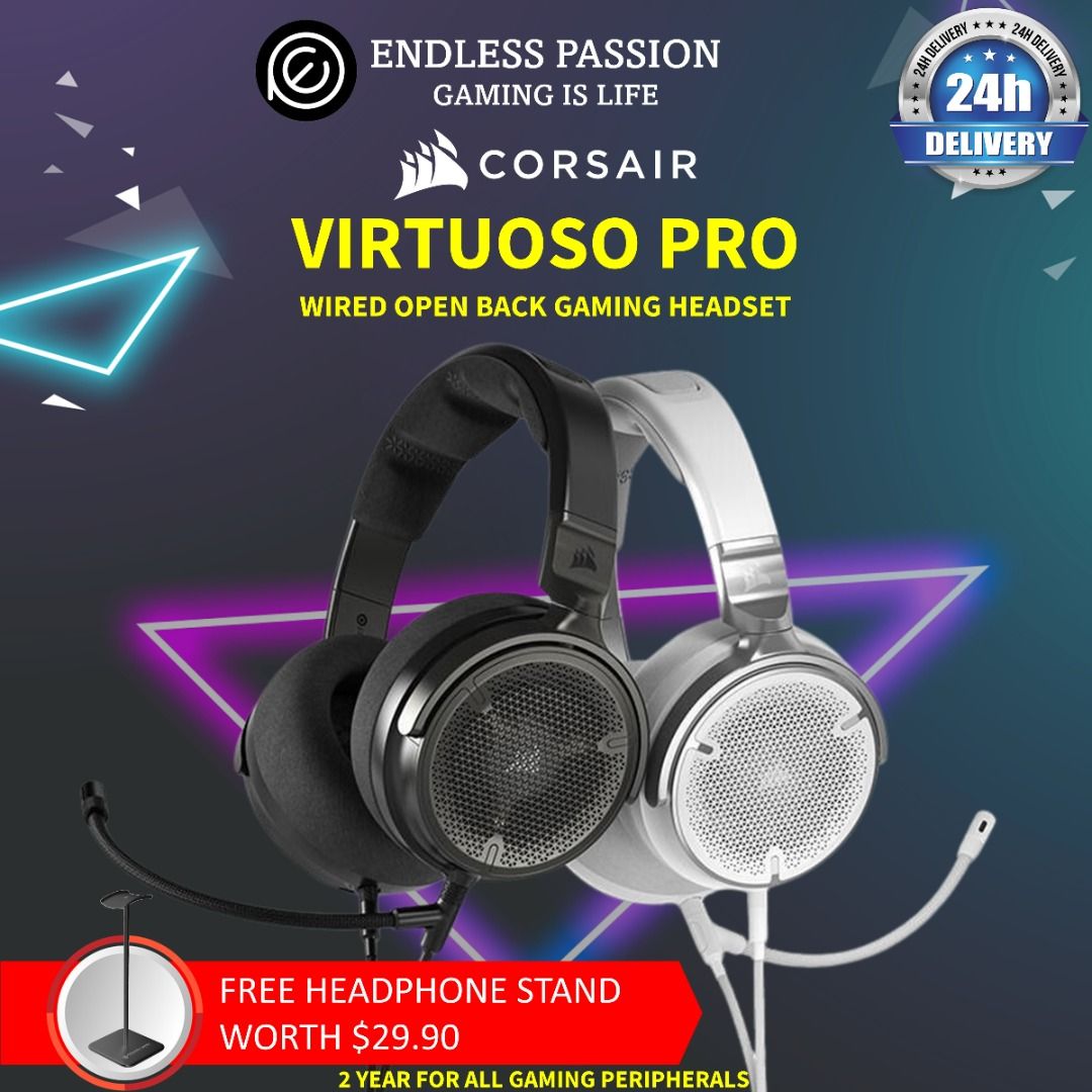 VIRTUOSO PRO Open Back Streaming/Gaming Headset - Available in Carbon and White, Audio ...