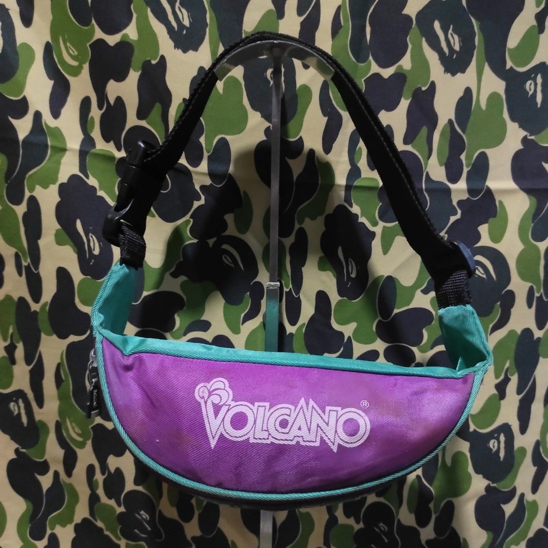 Vtg 90s Volcano Graphics pouch crossbody, zip opening 12" x 5" x 3 ...