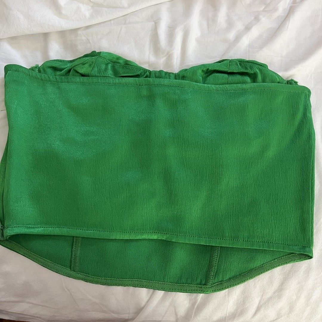 Zara Green Corset Top Womens Fashion Tops Sleeveless On Carousell