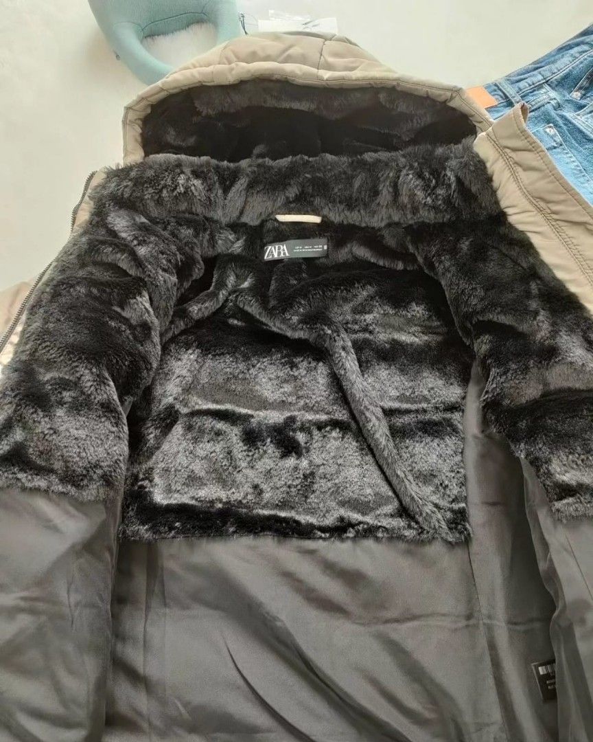 Zara Water And Wind Protection Short Quilted Anorak, Fesyen Wanita ...