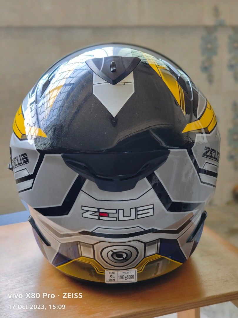 Zeus Gundam Helmet, Motorcycles, Motorcycle Accessories on Carousell