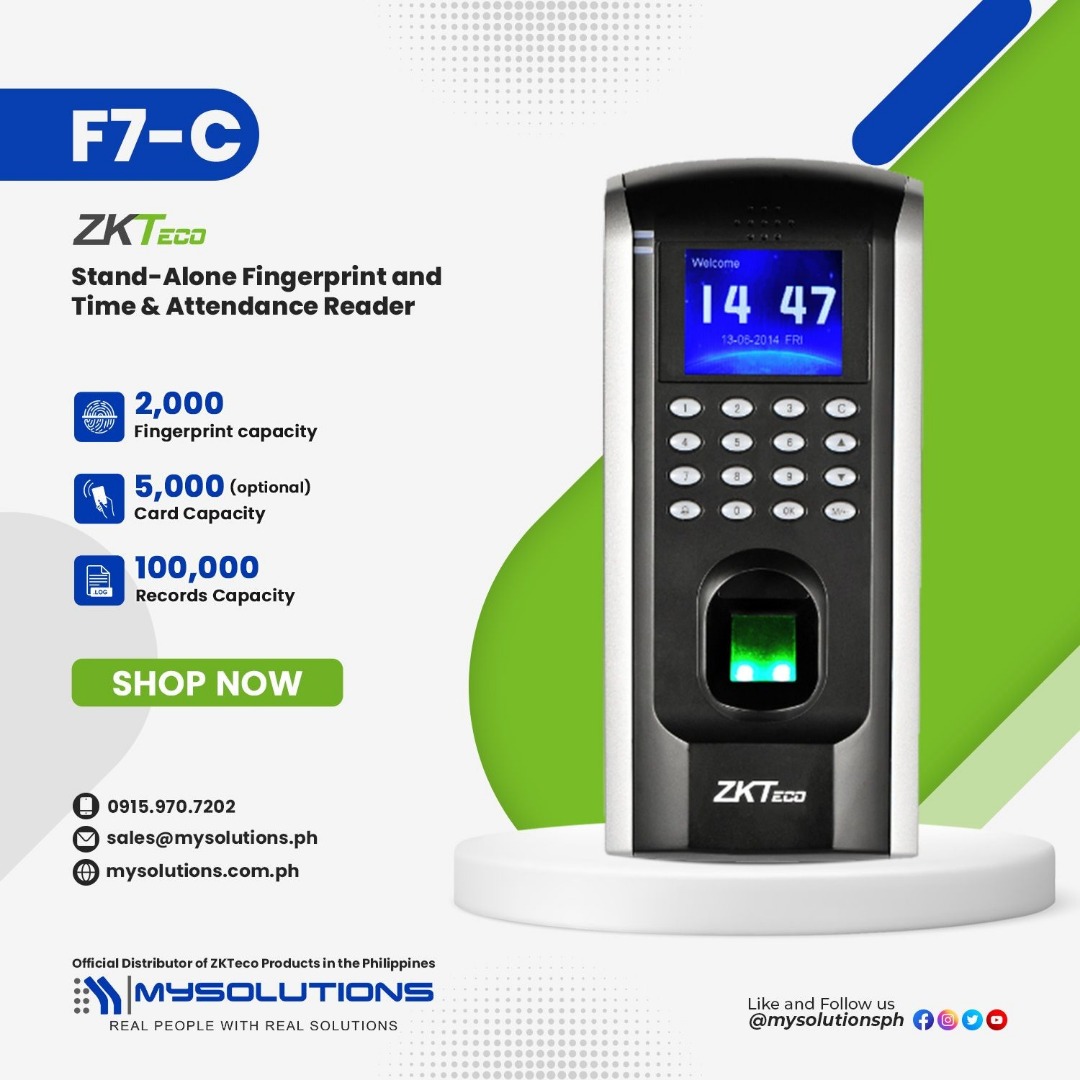 ZKTECO STAND-ALONE BIOMETRICS F7-C, Computers & Tech, Office & Business Technology on Carousell