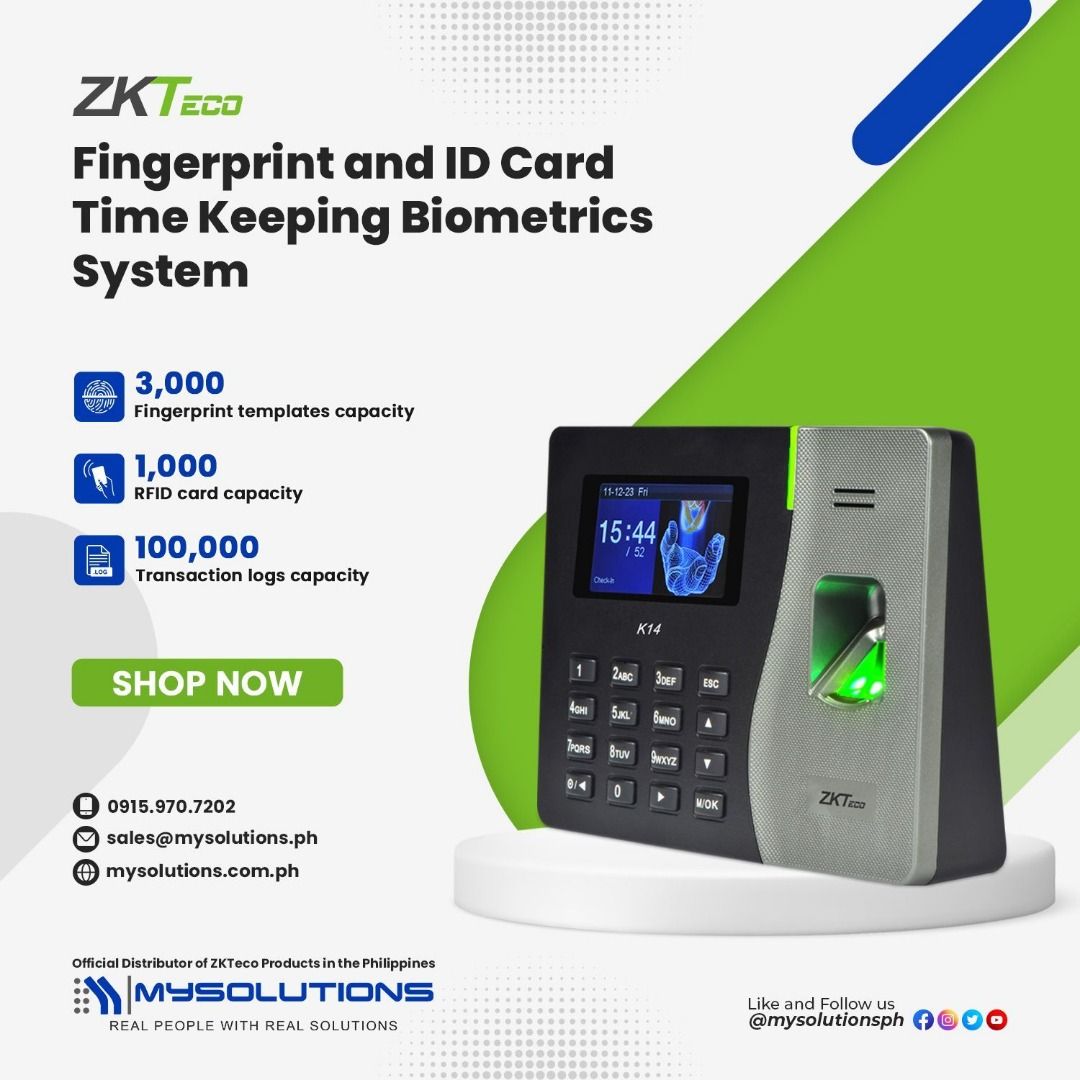 ZKTECO BIOMETRICS K14-ID, Computers & Tech, Office & Business ...