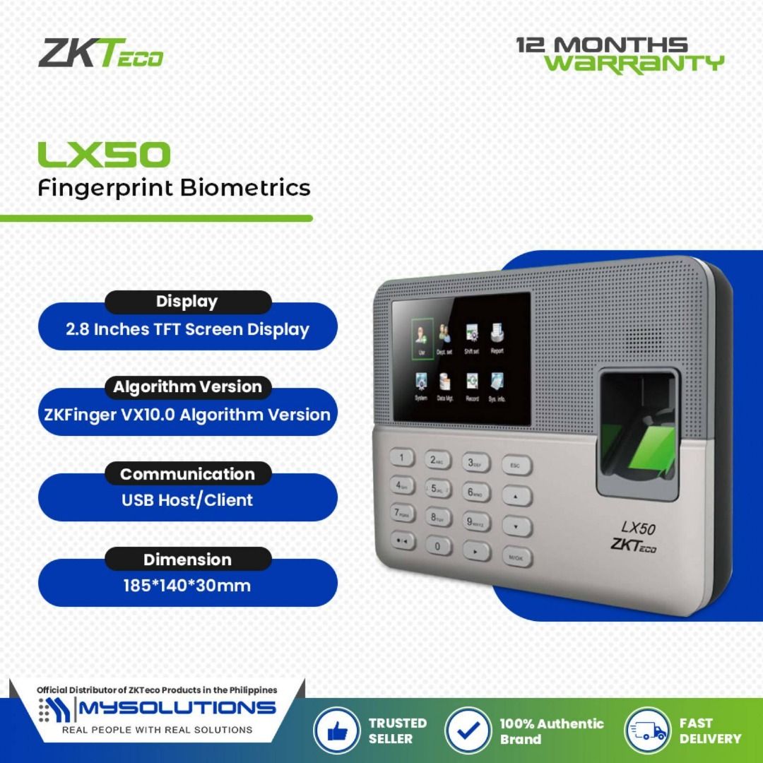 ZKTECO STAND-ALONE BIOMETRICS LX50, Computers & Tech, Office & Business ...