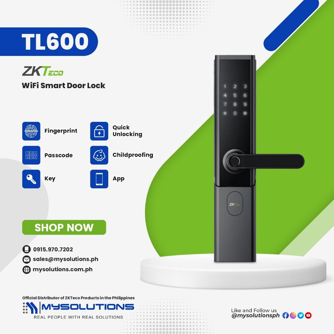ZKTECO TL600 SMART DOOR LOCK, Computers & Tech, Office & Business ...