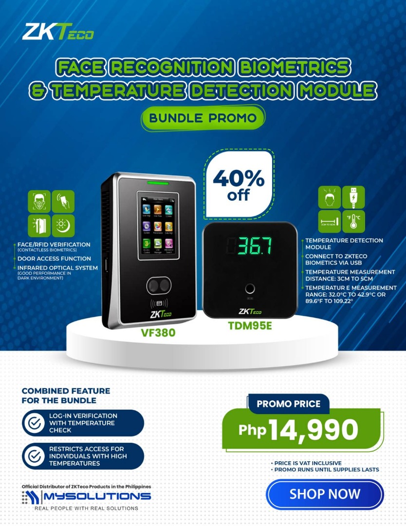 ZKTECO VF380 FACE AND ID CARD BIOMETRICS WITH ACCESS CONTROL, Computers & Tech, Office ...