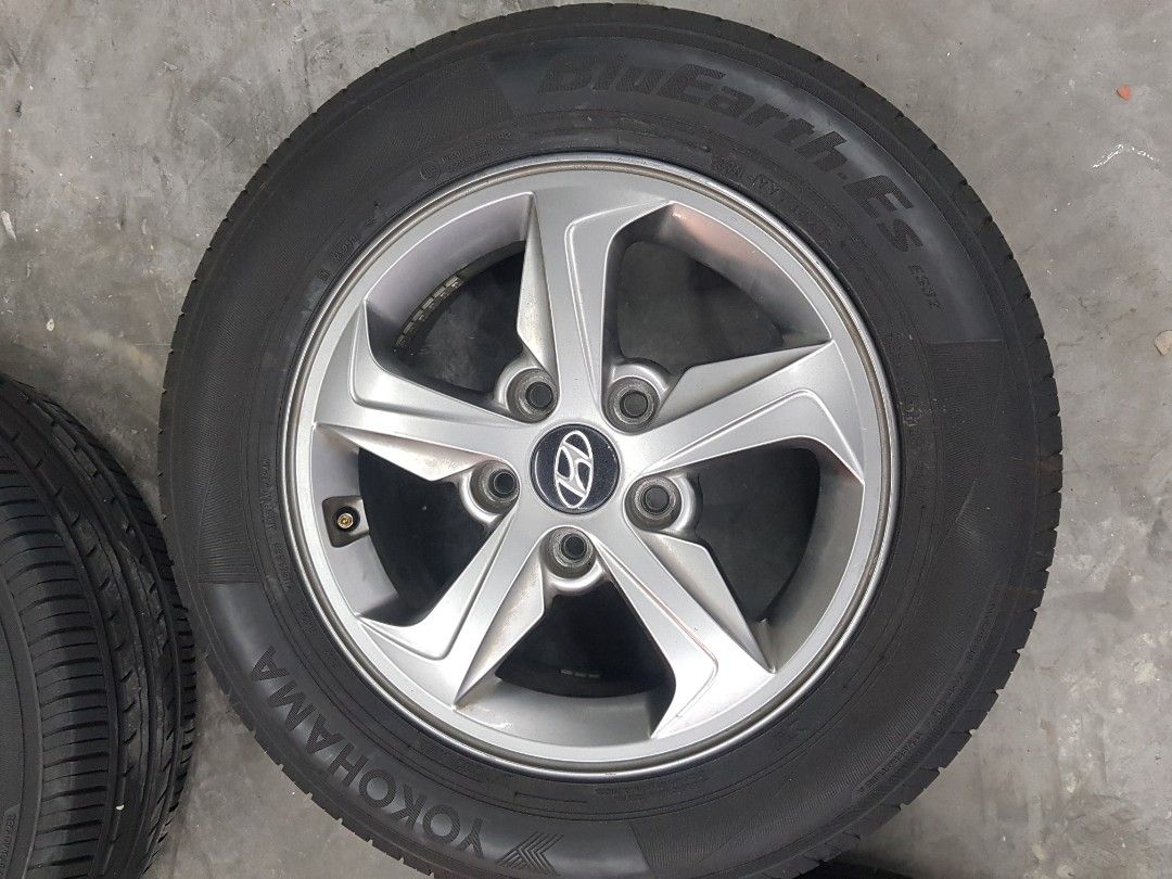 15" Original Hyundai Rims With Yokohama Tyres, Car Accessories, Tyres ...