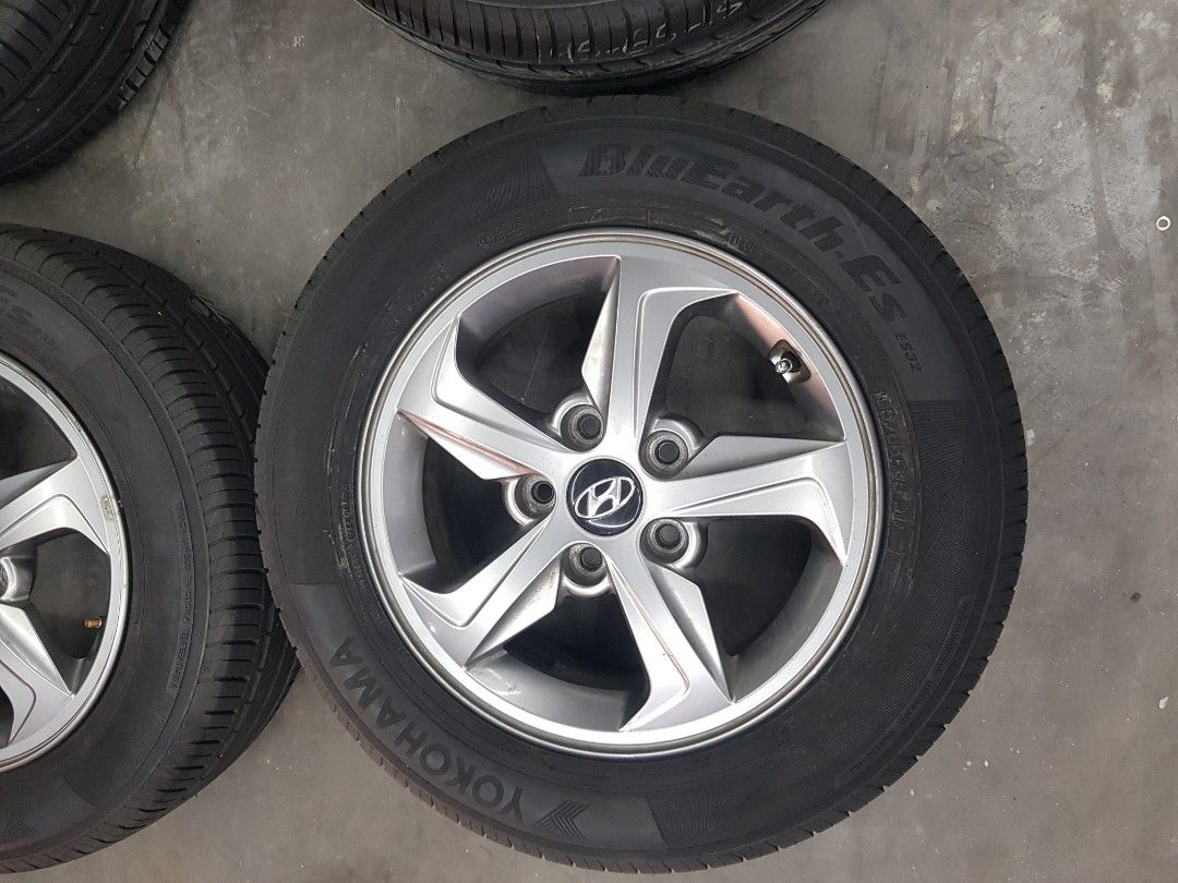 15" Original Hyundai Rims With Yokohama Tyres, Car Accessories, Tyres ...