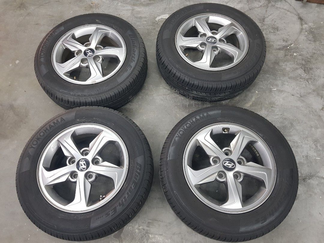 15" Original Hyundai Rims With Yokohama Tyres, Car Accessories, Tyres ...