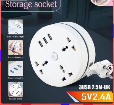 2500W Multifunction Socket Power Power Extension Socket UK 3-pin Plug ...