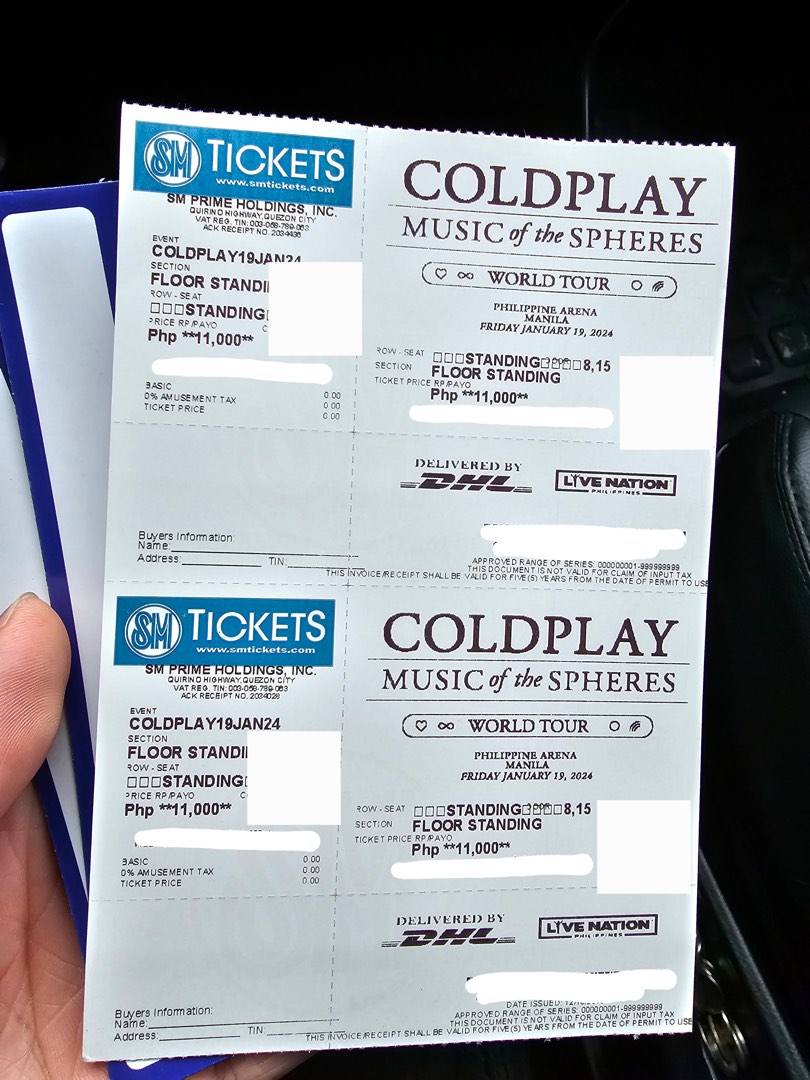 2 PCS Floor Standing Coldplay MOTS World Tour (Day 1 - January 19, 2024 ...