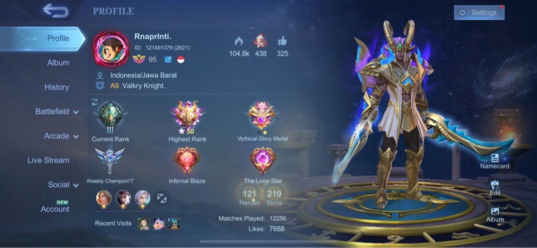 219 Skins 🔸 Legend: Valir 🔸 Zodiac: Selena, Badang, Lancelot, Martis 🔸 ...