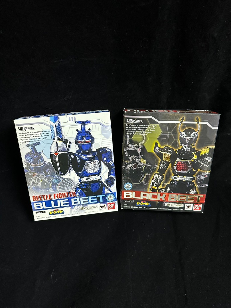 [名人玩具] 日版 現貨 重甲戰隊 藍戰士 黑戰士 SHF Bandai Beetle Fighter, 興趣及遊戲, 玩具 & 遊戲類 ...