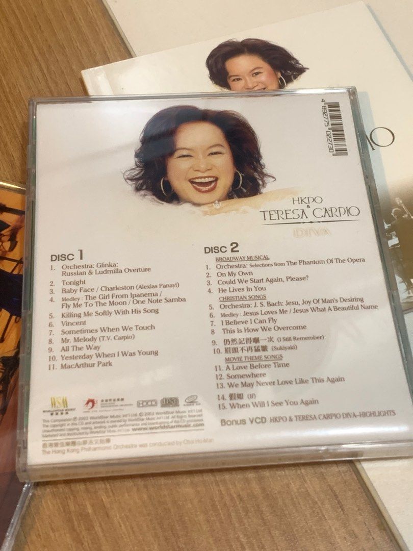 港樂杜麗莎 HKPO & Teresa Carpio 2CD + VCD, 興趣及遊戲, 音樂、樂器 & 配件, 音樂與媒體 - CD 及 ...