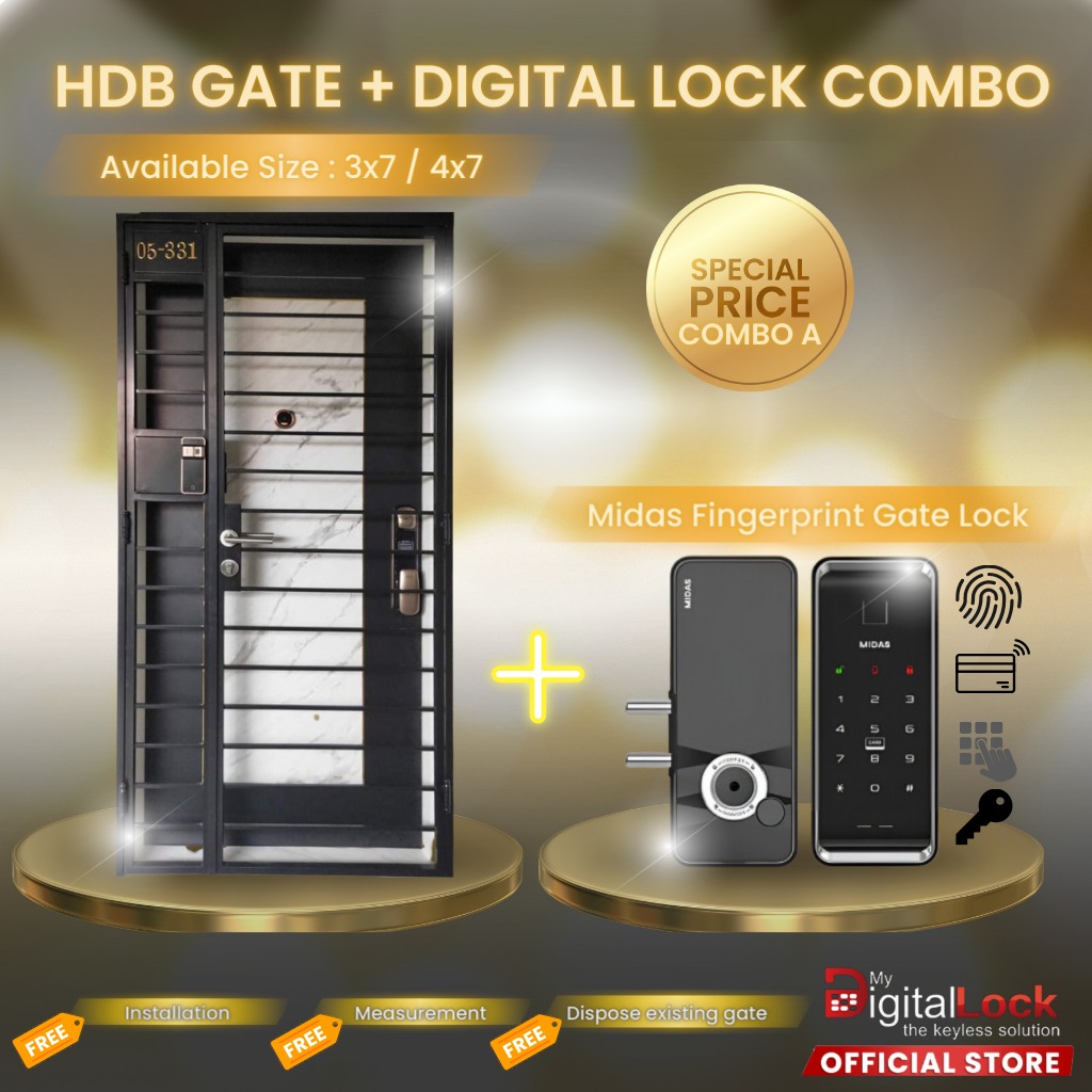 [ Special.Combo ] The Most Affordable HDB Gate and Digital Gate Lock ...