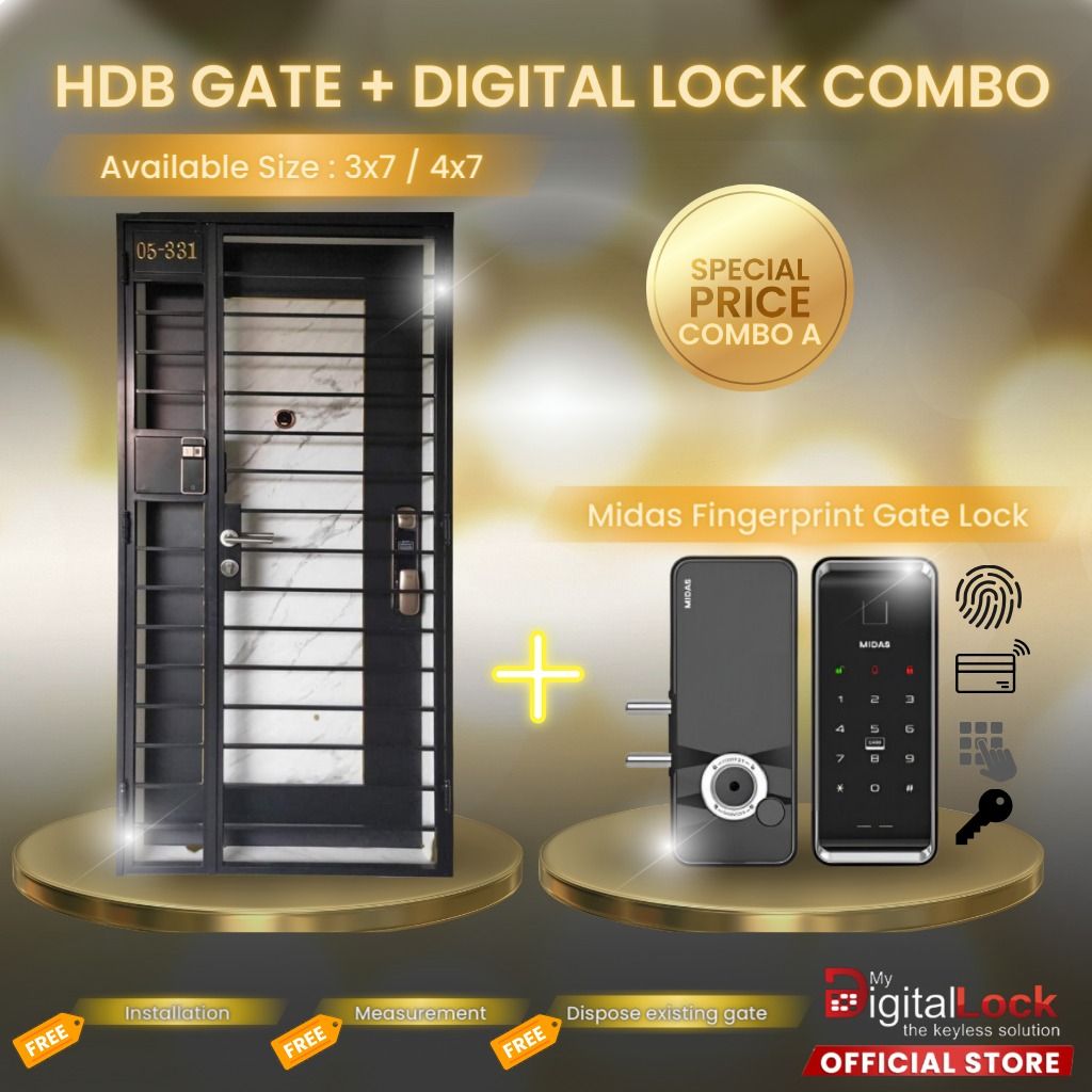 [ Special.Combo ] The Most Affordable HDB Gate and Digital Gate Lock ...