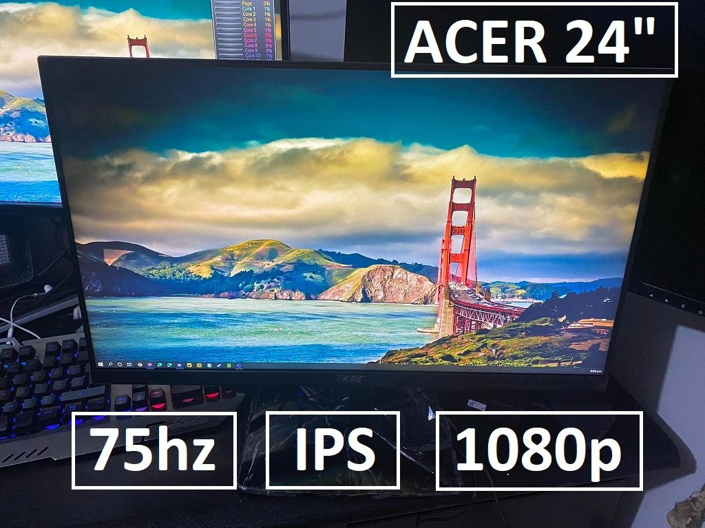 ACER HA240Y 24" 1080p IPS 75hz Frameless Monitor, Computers & Tech ...