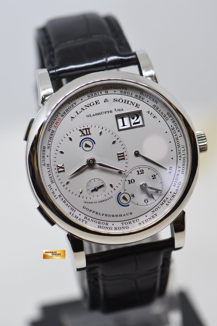 A.LANGE & SOHNE LANGE 1 TIMEZONE 41.9mm PLATINUM IN LEATHER STRAP ...
