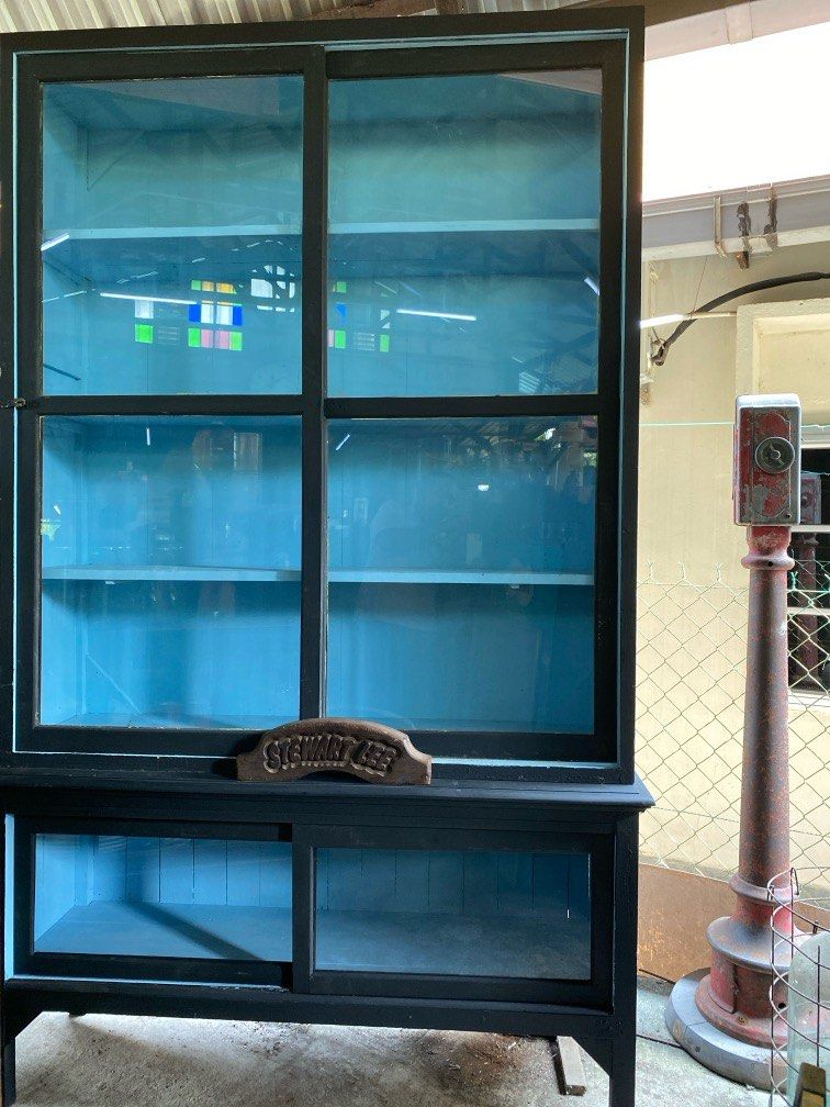 ( fully restored ) Almari display vintage ( solid old wood ) 54.5 x 18/ ...