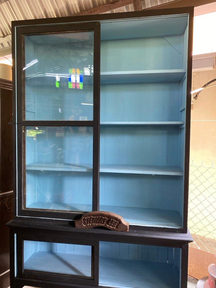 ( fully restored ) Almari display vintage ( solid old wood ) 54.5 x 18/ ...