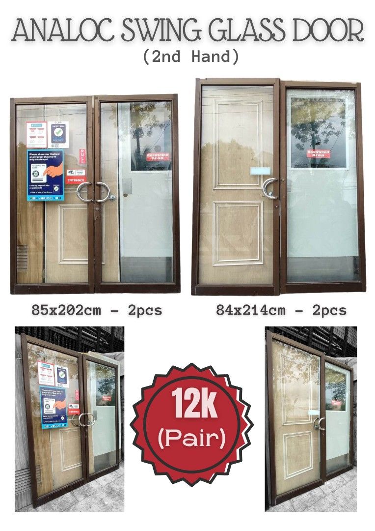 ANALOC SWING GLASS DOOR, Everything Else, Looking For on Carousell