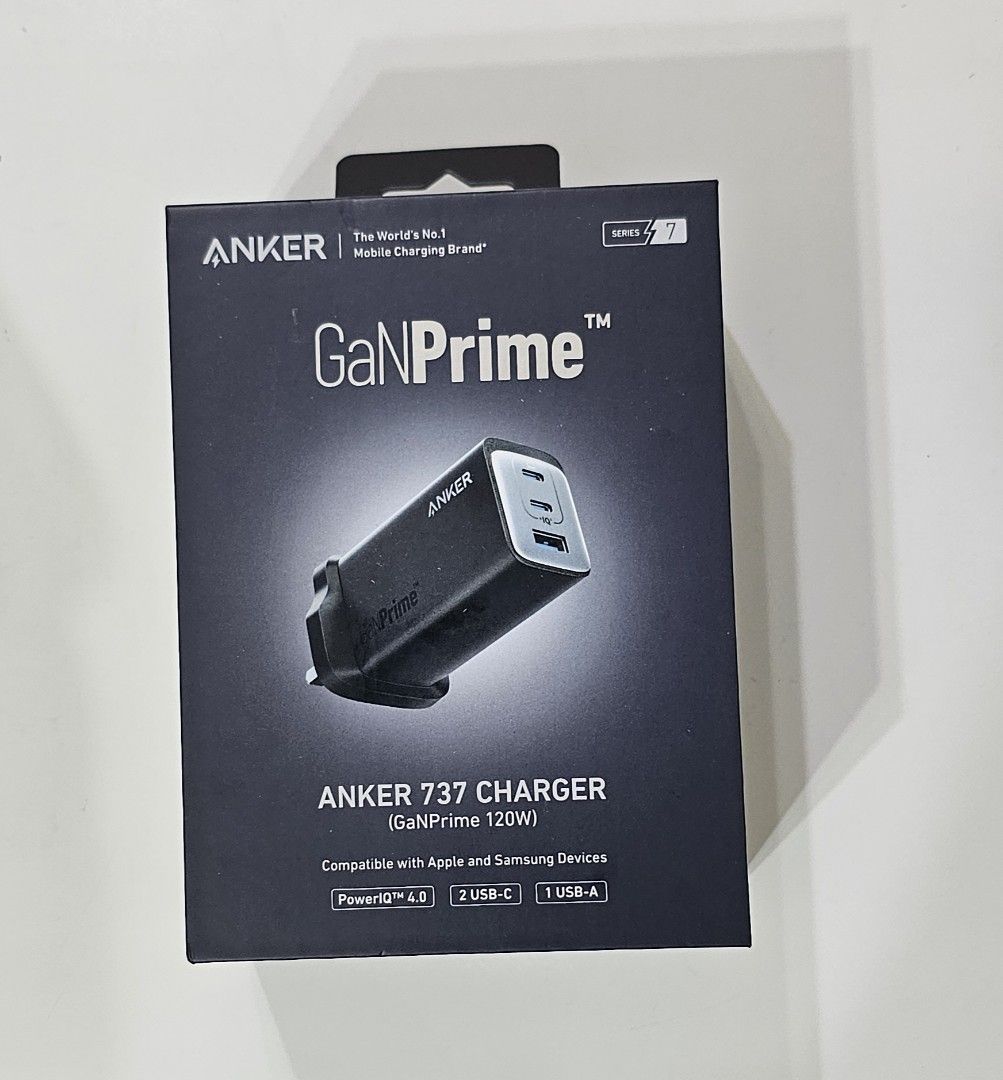 Anker Powerport 737 Charger GaNPrime 120W USB C Plug, PPS 3-Port Fast Wall Charger SFC 2.0 PD ...
