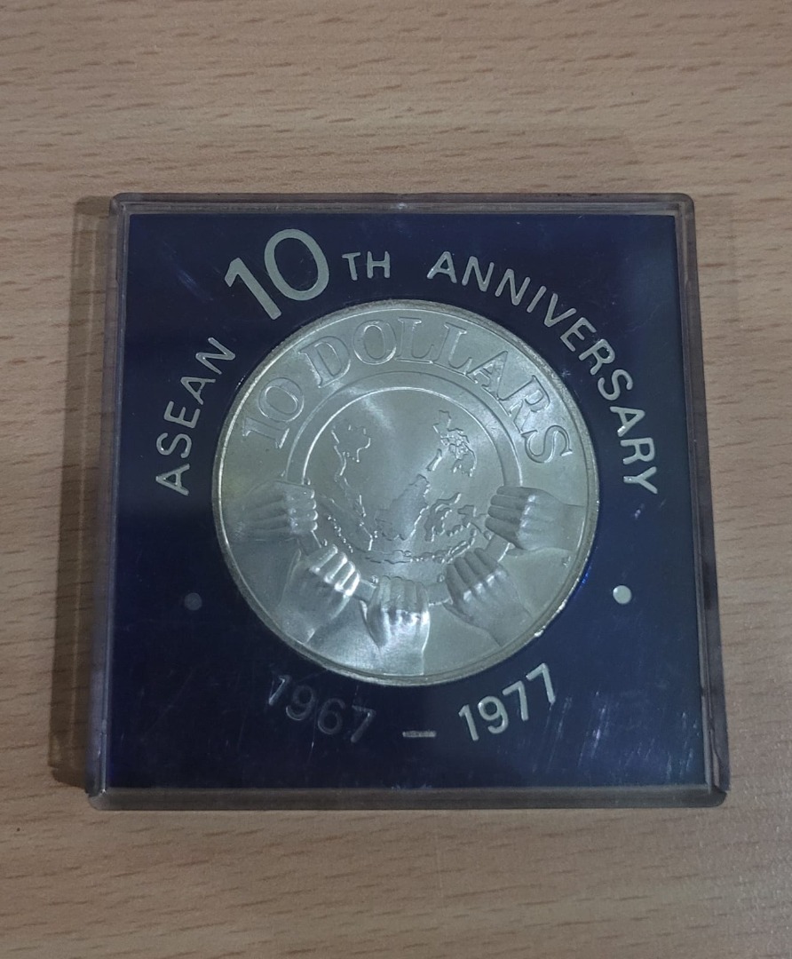 ASEAN 10th Anniversary 1967-1977 10 Dollars Coin, Hobbies & Toys ...