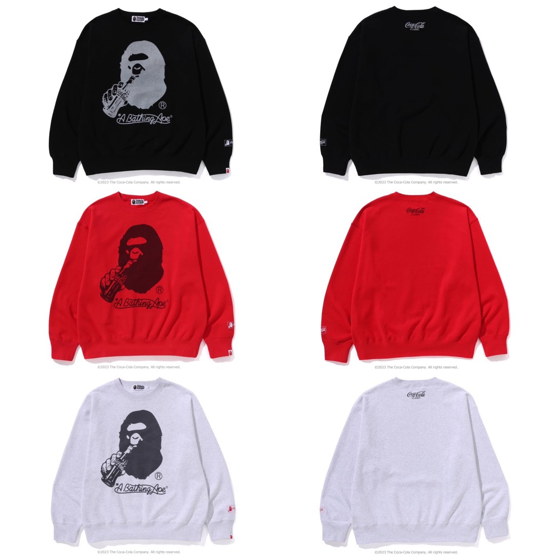 BAPE X COCA COLA APE HEAD CREWNECK, Men's Fashion, Tops & Sets, Hoodies ...