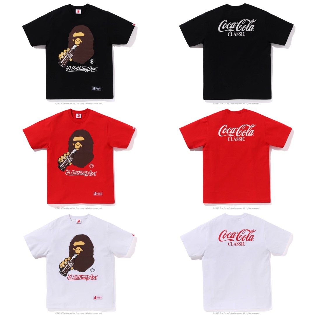 BAPE X COCA COLA APE HEAD TEE, Men's Fashion, Tops & Sets, Tshirts ...