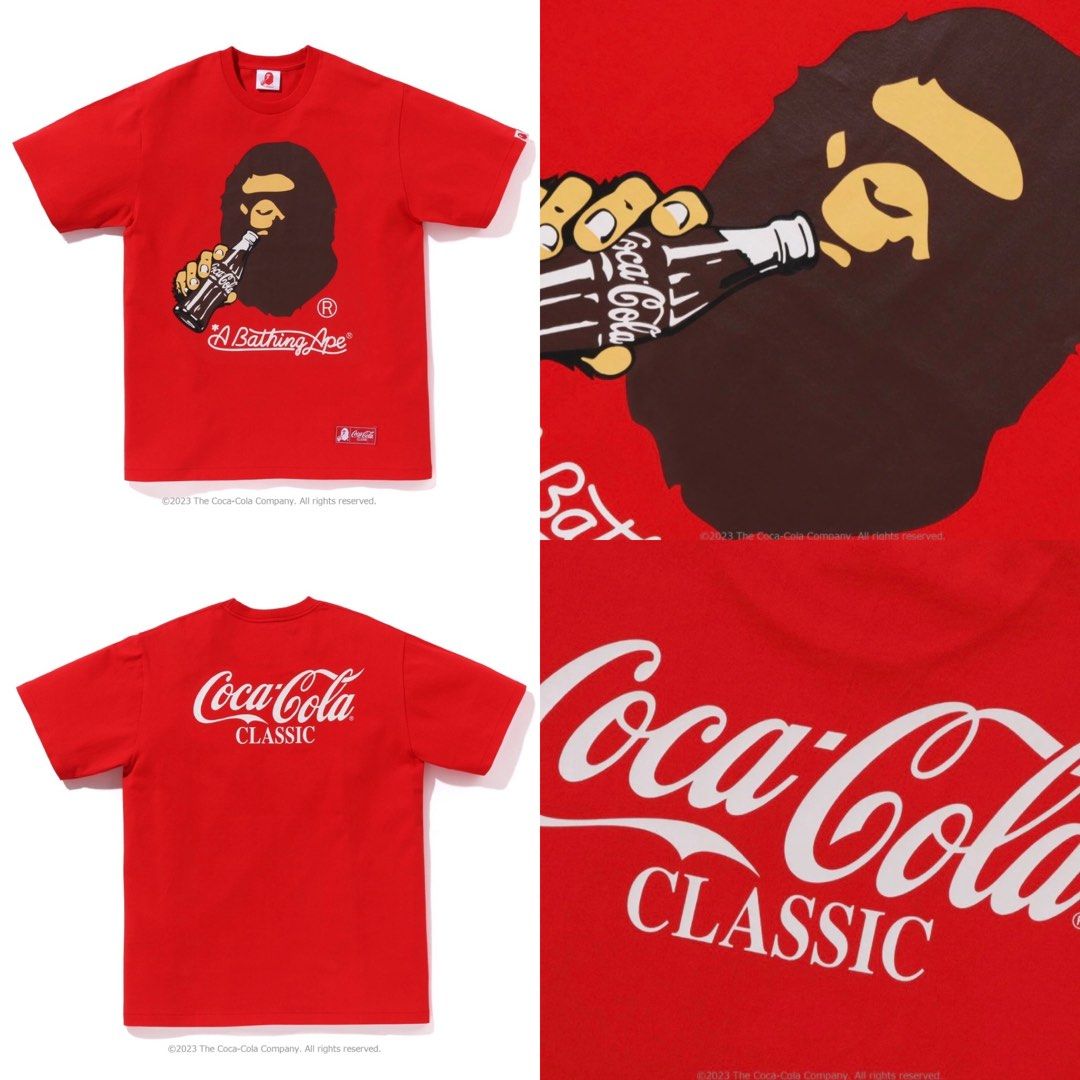 BAPE X COCA COLA APE HEAD TEE, Men's Fashion, Tops & Sets, Tshirts ...